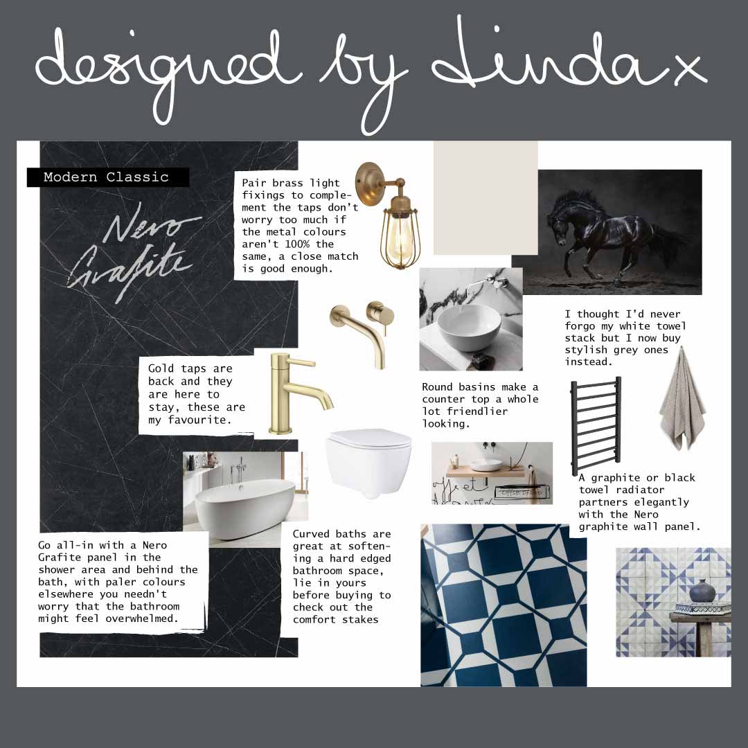 Designed by Linda | Designer Bathroom Mood boards - Multipanel